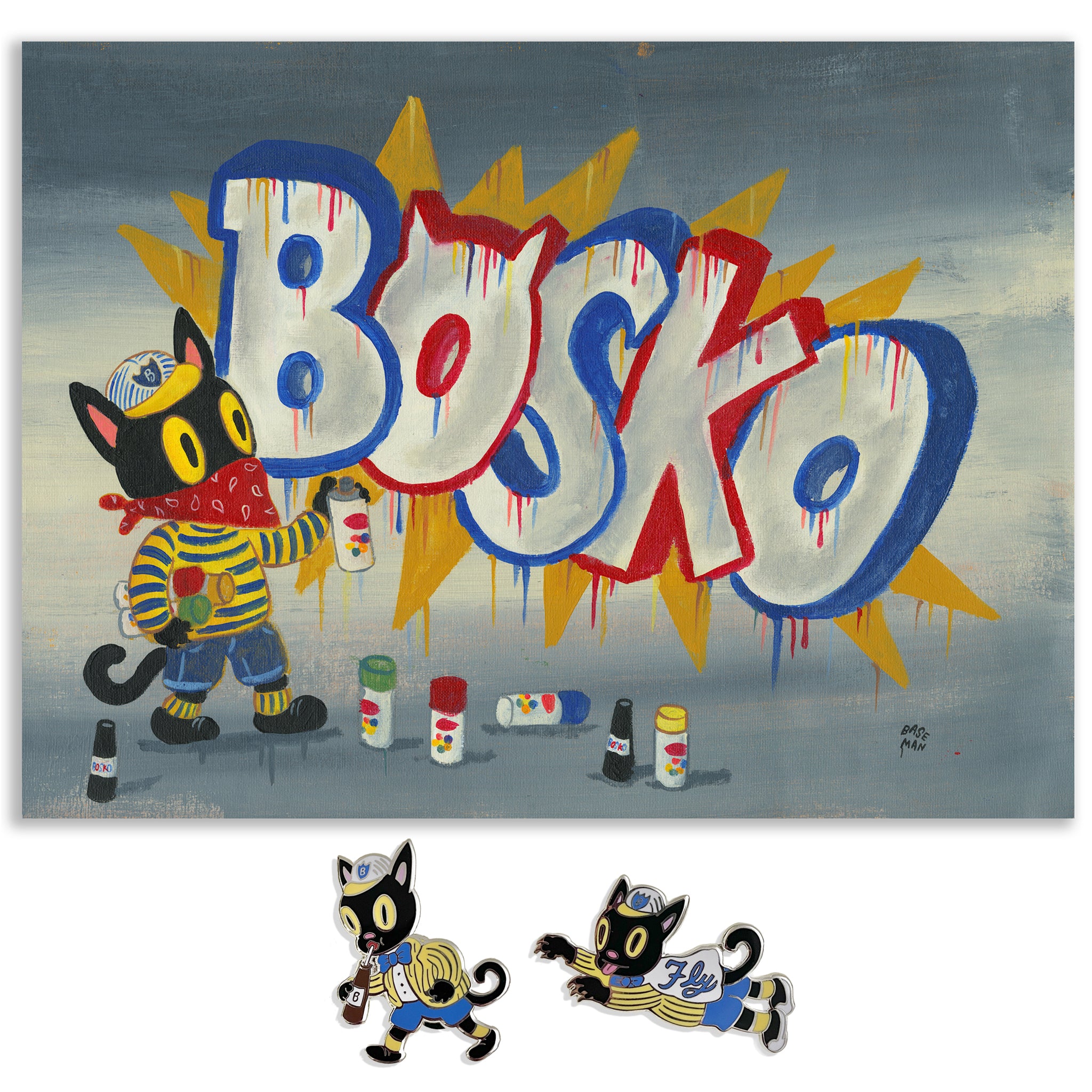 Bosko Poster & Pins – Gary Baseman